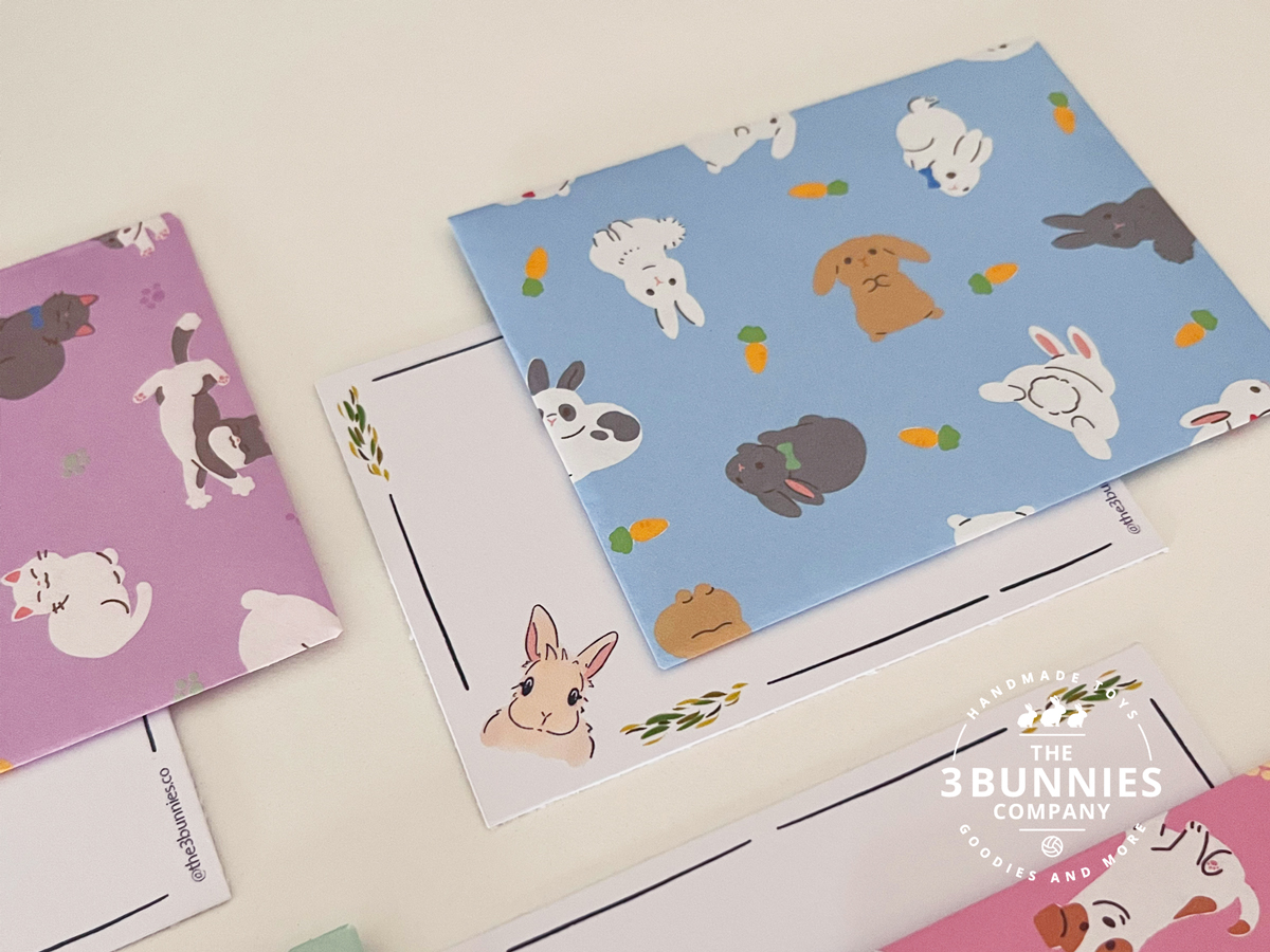 the3bunnies.co Handmade note cards. Stationery. Note cards.